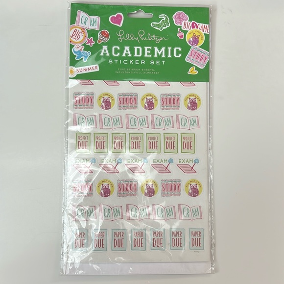 Lilly Pulitzer | Office | Nwt Lilly Pulitzer Academic Sticker Set ...